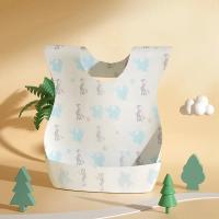 China Fancy Infant Drool Bibs Eating Travel Nonwoven Printed Waterproof Disposable for sale