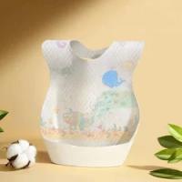China Fancy Infant Drool Bibs Eating Travel Nonwoven Printed Waterproof Disposable for sale