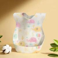 China Fancy Infant Drool Bibs Eating Travel Nonwoven Printed Waterproof Disposable for sale