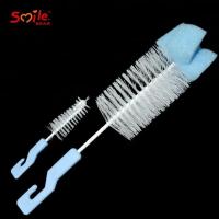 China Portable Infant Bottle Brush Baby Bottle Nipple Brush With Sponge for sale