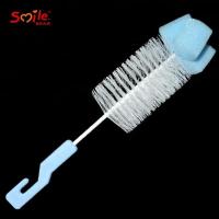China Portable Infant Bottle Brush Baby Bottle Nipple Brush With Sponge for sale