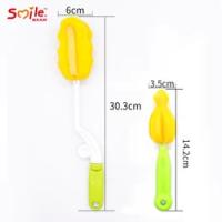 China Milk Feeding Bottle Cleaning Brush 360 Degree Cleaning Sponge 2 Piece Set for sale