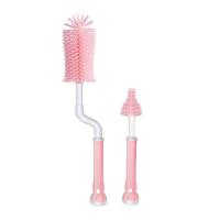 China 360 Degree Infant Bottle Brush Rotating Silicone Baby Bottle Nipple Brush for sale
