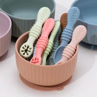 China Food Grade Toddler Training Spoon Without BPA Silicone Baby Spoon for sale