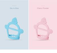 China Factory direct sales of baby silicone teether round ing strap-on baby chews solid teeth gutta for sale