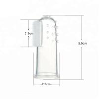 China Wholesale transparent teething food grade liquid silicone Baby finger toothbrush for sale
