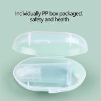 China Wholesale transparent teething food grade liquid silicone Baby finger toothbrush for sale