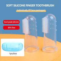 China Wholesale transparent teething food grade liquid silicone Baby finger toothbrush for sale