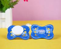 China Pop Silicone Nipple Pacifier Baby Custom Made With Blue Round Head for sale