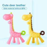 China Can Be  Customized  Cute Animal Shape Silicone Giraffe Teether Toy New for sale
