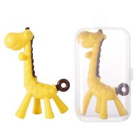 China Can Be  Customized  Cute Animal Shape Silicone Giraffe Teether Toy New for sale
