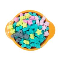 China 15 colours Factory wholesale food grade silicone baby molars five-pointed star 15mm pendant teether  fashion beads for sale