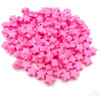China 15 colours Factory wholesale food grade silicone baby molars five-pointed star 15mm pendant teether  fashion beads for sale