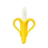 China Food Grade Banana Shape Teether  Toothbrush  BPA Free Silicone Baby Teether for sale