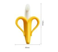 China Food Grade Banana Shape Teether  Toothbrush  BPA Free Silicone Baby Teether for sale