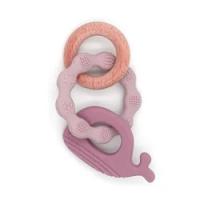 China BPA Free Baby Chewing Animal Shape Teething Toys Silicone And Wood Teether for sale