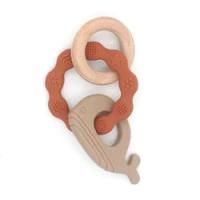 China BPA Free Baby Chewing Animal Shape Teething Toys Silicone And Wood Teether for sale