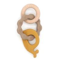 China BPA Free Baby Chewing Animal Shape Teething Toys Silicone And Wood Teether for sale