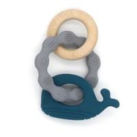 China BPA Free Baby Chewing Animal Shape Teething Toys Silicone And Wood Teether for sale