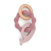 China BPA Free Baby Chewing Animal Shape Teething Toys Silicone And Wood Teether for sale