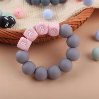 China Bpa Free Natural Rubber Silicone Pacifier  Baby Letter Chew Teething Teether Toy for sale