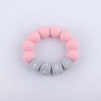 China Bpa Free Natural Rubber Silicone Pacifier  Baby Letter Chew Teething Teether Toy for sale