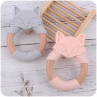 China Bpa Free New Animal Cartoon Natural Rubber  Fox Rabbit Silicone Pacifier Baby Chew Teething Teether Toy for sale