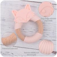 China Bpa Free New Animal Cartoon Natural Rubber  Fox Rabbit Silicone Pacifier Baby Chew Teething Teether Toy for sale