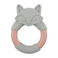 China Bpa Free New Animal Cartoon Natural Rubber  Fox Rabbit Silicone Pacifier Baby Chew Teething Teether Toy for sale