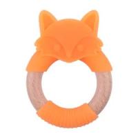 China Bpa Free New Animal Cartoon Natural Rubber  Fox Rabbit Silicone Pacifier Baby Chew Teething Teether Toy for sale