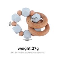 China Baby Teething Toys Rattle Soft Bpa Free Cartoon Wood Baby Teether Ring Kids Food Grade Baby Silicone Teether for sale