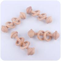 China Baby Teething Toys Organic Beech Wood Ring Teether Wooden Baby Rattle Teething Toys for sale
