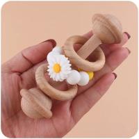 China New Beech Children's Toys Tooth Glue Infant Exercise Hand Grip Rattle Baby Creative  Educational Molar Stick Teething Toys for sale