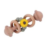 China New Beech Children's Toys Tooth Glue Infant Exercise Hand Grip Rattle Baby Creative  Educational Molar Stick Teething Toys for sale