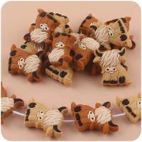 China Pendant Infant Teething Toys Pen Milch Cow Yak Heads Silicone Teething Beads for sale