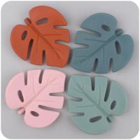 China Molar Infant Chew Toys Leaf Shape Food Grade Silicone Baby Teether for sale