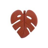 China Molar Infant Chew Toys Leaf Shape Food Grade Silicone Baby Teether for sale