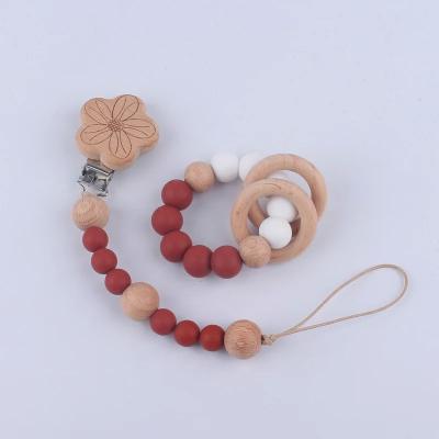 China Wholesale Custom Baby Teething Dummy Chain Holder Silicone Pacifier Clip for sale