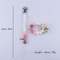 China Wholesale Custom Reusable Food Grade Silicone Beads Dummy Clip Silicone Baby Nipples Pacifier Chain Clips Holder Case Set for sale