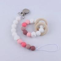 China Wholesale Custom Reusable Food Grade Silicone Beads Dummy Clip Silicone Baby Nipples Pacifier Chain Clips Holder Case Set for sale