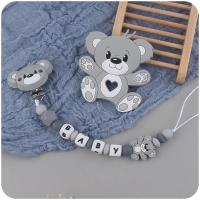 China Wholesale Custom Reusable Food Grade Silicone Beads Dummy Clip Silicone Baby Nipples Pacifier Chain Clips Set for sale