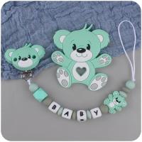 China Wholesale Custom Reusable Food Grade Silicone Beads Dummy Clip Silicone Baby Nipples Pacifier Chain Clips Set for sale