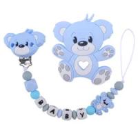 China Wholesale Custom Reusable Food Grade Silicone Beads Dummy Clip Silicone Baby Nipples Pacifier Chain Clips Set for sale