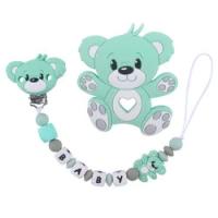 China Wholesale Custom Reusable Food Grade Silicone Beads Dummy Clip Silicone Baby Nipples Pacifier Chain Clips Set for sale