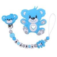 China Wholesale Custom Reusable Food Grade Silicone Beads Dummy Clip Silicone Baby Nipples Pacifier Chain Clips Set for sale