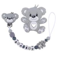 China Wholesale Custom Reusable Food Grade Silicone Beads Dummy Clip Silicone Baby Nipples Pacifier Chain Clips Set for sale