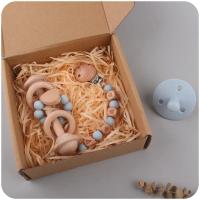 China Custom Wooden Teething Toys Bath Set Gift Box Baby Rattle Toy for sale