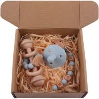 China Custom Wooden Teething Toys Bath Set Gift Box Baby Rattle Toy for sale