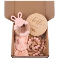 China Headband Infant Teething Toys Bunny Teether Rattle Chewable Pacifier Clips Chain for sale
