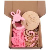 China Headband Infant Teething Toys Bunny Teether Rattle Chewable Pacifier Clips Chain for sale